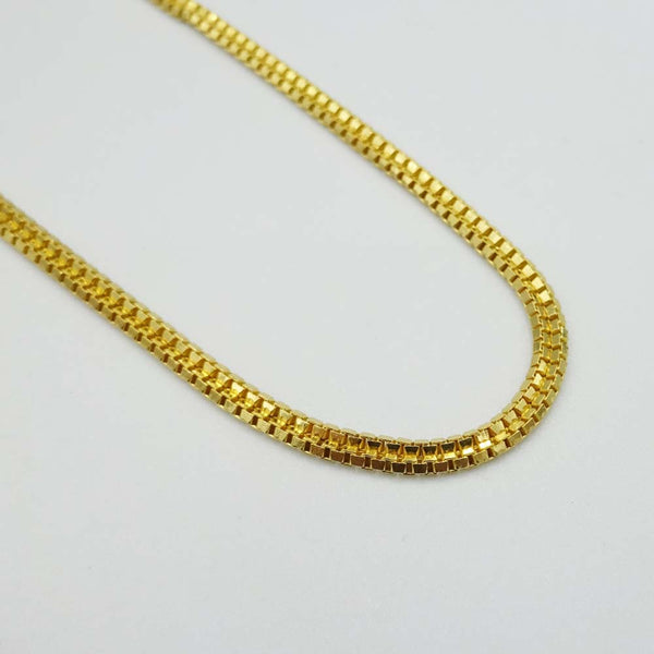 22ct Gold Double Box Chain Necklace 16" | Richard Miles Jewellers